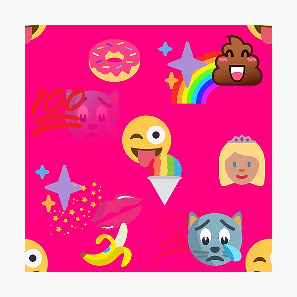 "hot pink emoji" Photographic Print by gossiprag | Redbubble
