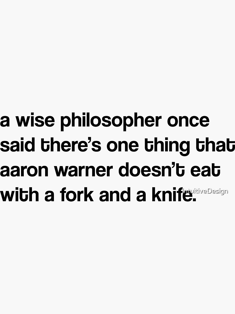 "Aaron Warner" Sticker for Sale by lntuitiveDesign | Redbubble