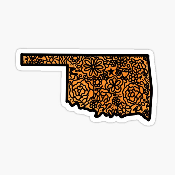 "Oklahoma State Outline" Sticker for Sale by kdbelledesigns | Redbubble