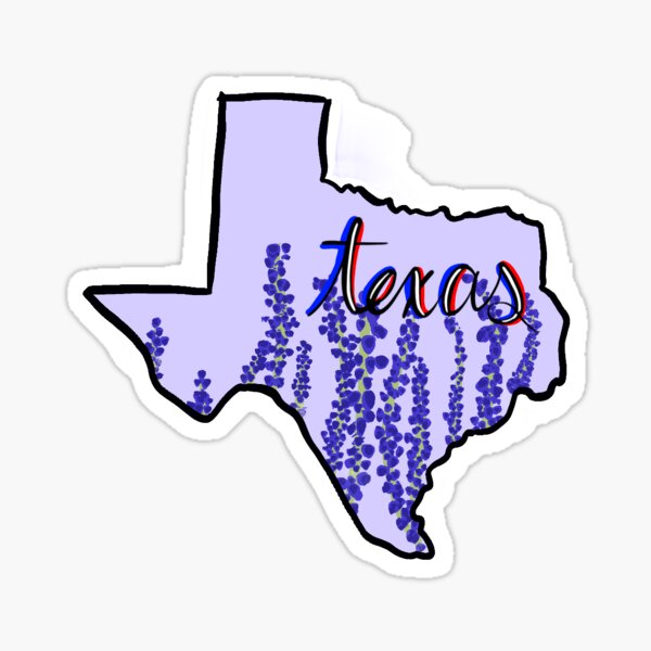"cute texas outline with bluebonnets" Sticker by hxm17d | Redbubble