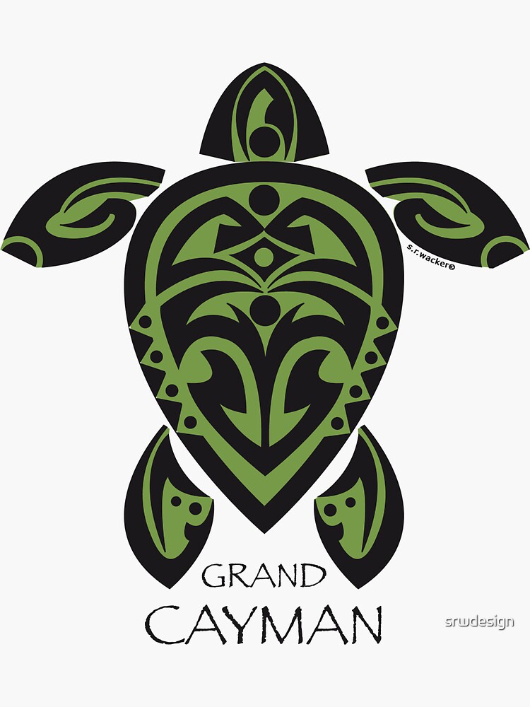 "Black & Green Tribal Turtle Tattoo / Grand Cayman" Sticker for Sale by ...