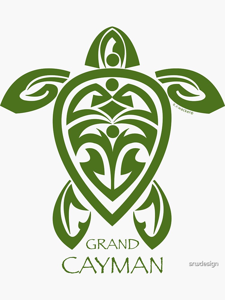 "Green Tribal Turtle / Grand Cayman" Sticker for Sale by srwdesign ...