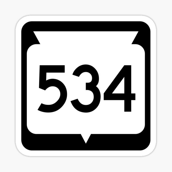 "Wisconsin State Route 534 (Area Code 534)" Sticker by SRnAC | Redbubble