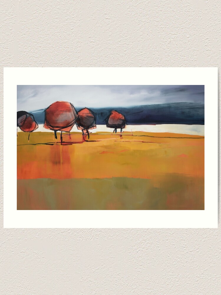 "Red Trees Abstract Painting" Art Print for Sale by SaraPaxton | Redbubble