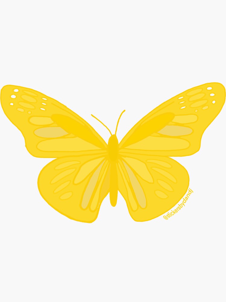 "yellow butterfly " Sticker for Sale by stickersbydandj | Redbubble
