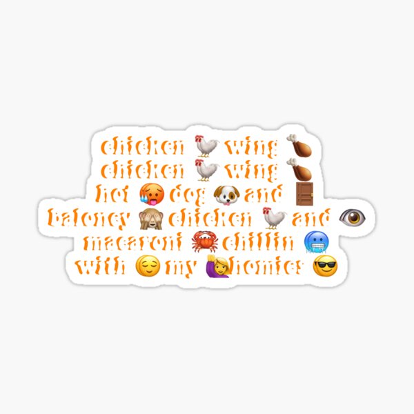 "chicken wing chicken wing !" Sticker by arielleo- | Redbubble