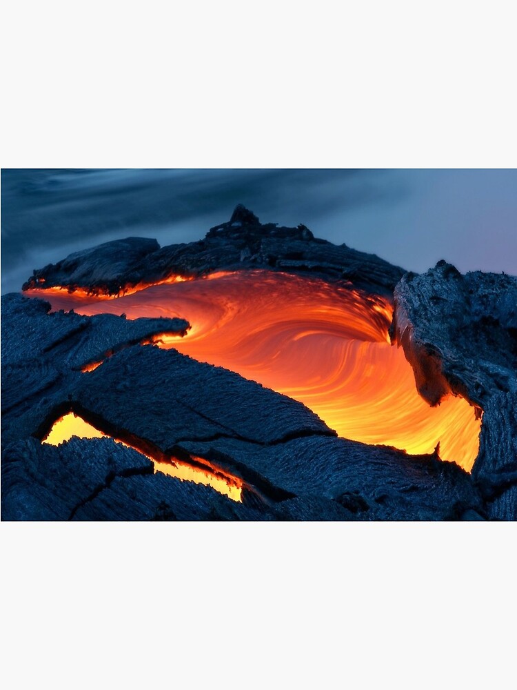 "Hawaii Face Mask Art Collection: Kilauea Volcano Lava Flow" Mask by ...