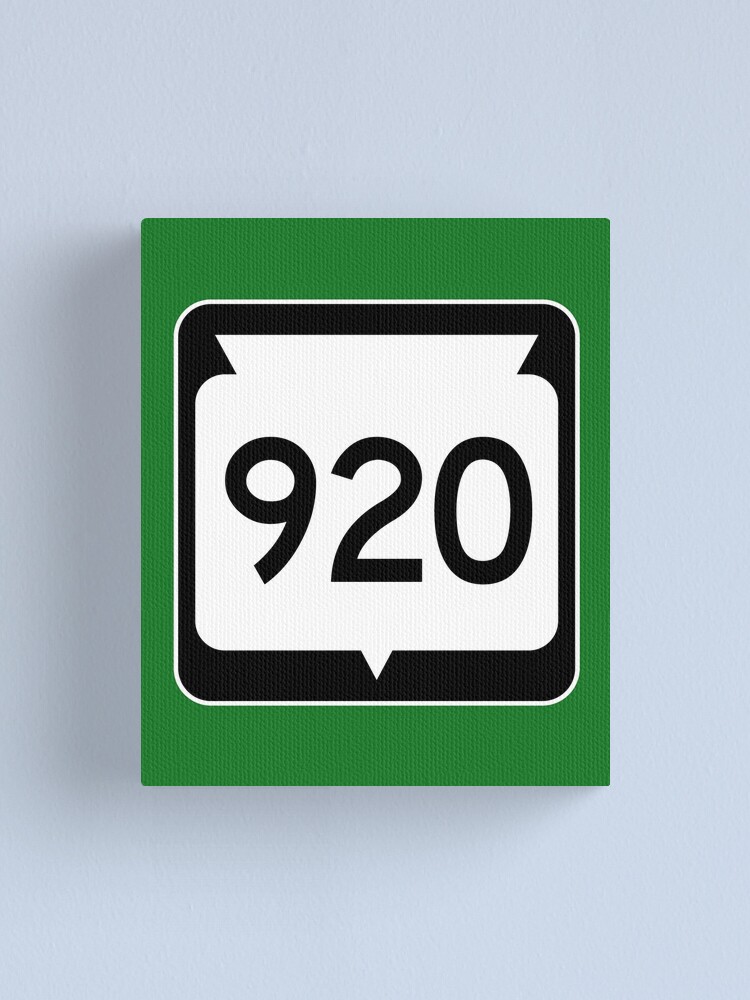 "Wisconsin State Route 920 (Area Code 920)" Canvas Print for Sale by ...