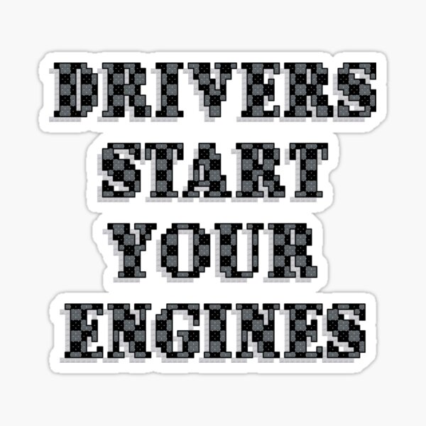 "Drivers Start Your Engines Cross Stitch Pixel Art" Sticker for Sale by ...
