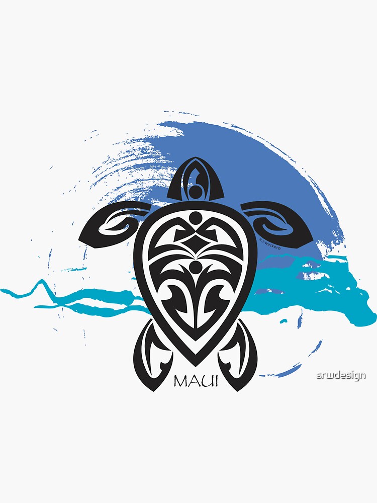 "Tribal Turtle Maui" Sticker for Sale by srwdesign | Redbubble