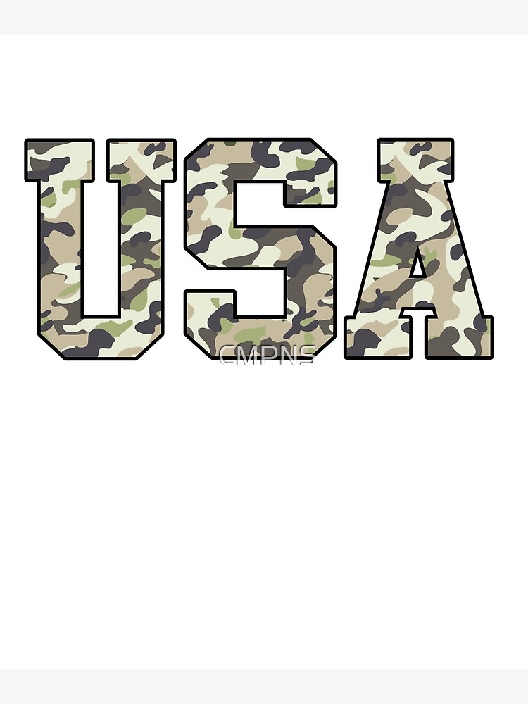 "USA Camouflage Letters Military Gift For Independence Day 4th of July ...