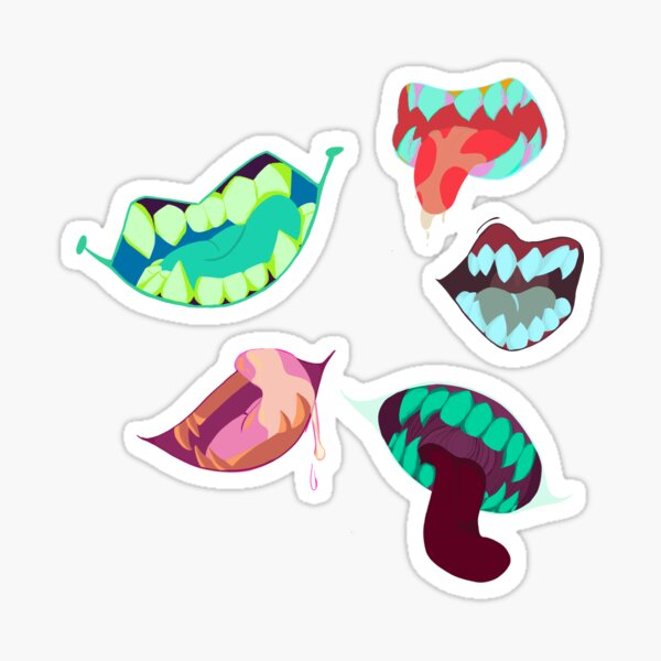 "Sharp teeth" Sticker for Sale by artistic-shell | Redbubble