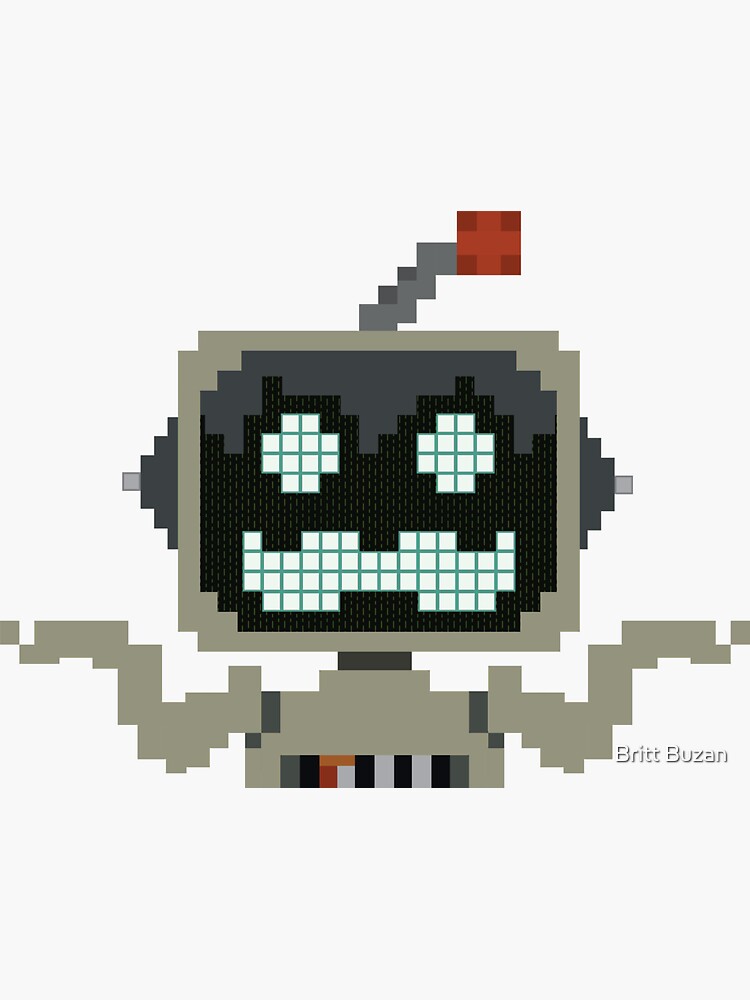 "Grumbot (Full Shrug)" Sticker for Sale by Britt Buzan | Redbubble