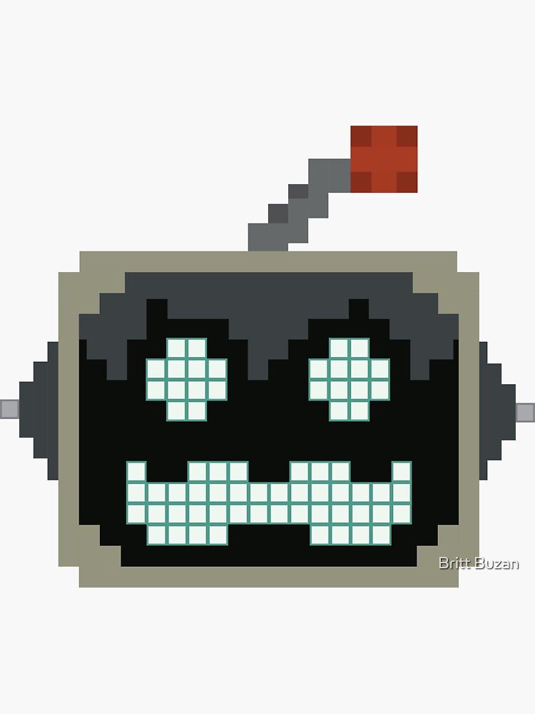 "Grumbot!" Sticker for Sale by Britt Buzan | Redbubble