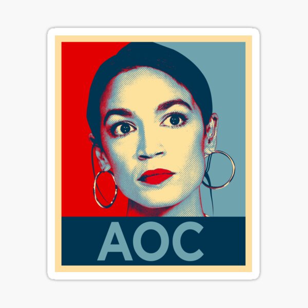 "AOC Alexandria Ocasio Cortez" Sticker by TimTam2020 | Redbubble