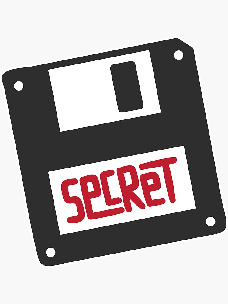 "Floppy Disk Secret" Sticker by artdesignforyou | Redbubble
