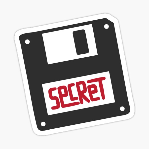 "Floppy Disk Secret" Sticker by artdesignforyou | Redbubble
