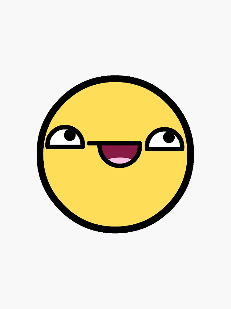 "Smiely Derp Face " Sticker by uncool-cat | Redbubble