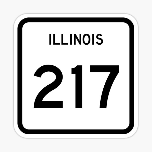 "Illinois State Route 217 (Area Code 217)" Sticker for Sale by SRnAC ...