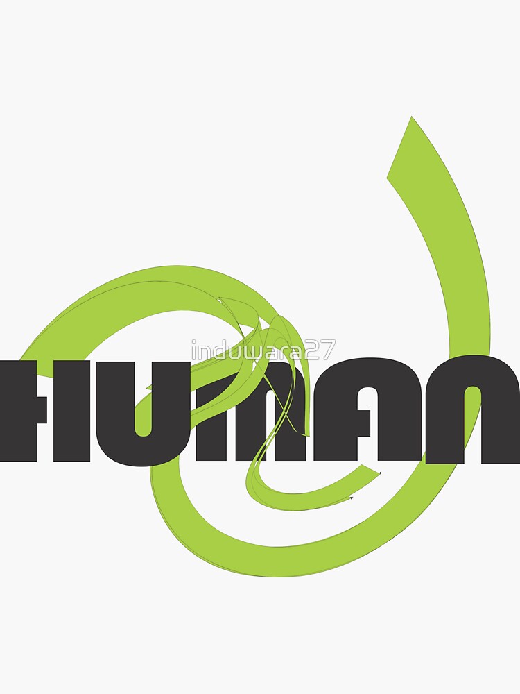 "green HUMAN logo" Sticker by induwara27 | Redbubble