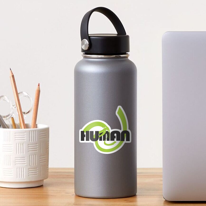 "green HUMAN logo" Sticker by induwara27 | Redbubble