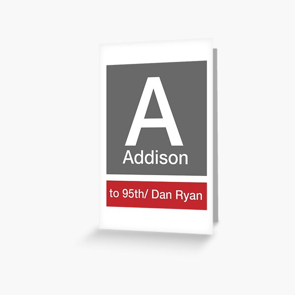 "Addison Red Line Chicago Train Stop Sign" Greeting Card by cheez1ts ...