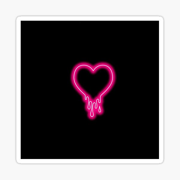 "Melting Neon Heart" Sticker by Aliasotaku | Redbubble