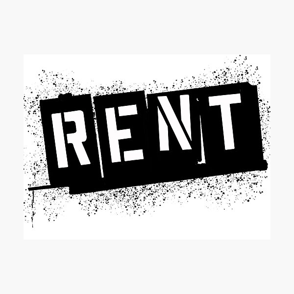 "RENT (the musical) logo art" Photographic Print for Sale by ...