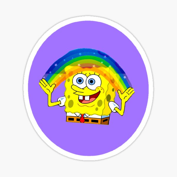 "SpongeBob Rainbow " Sticker for Sale by stickersbyalexx | Redbubble