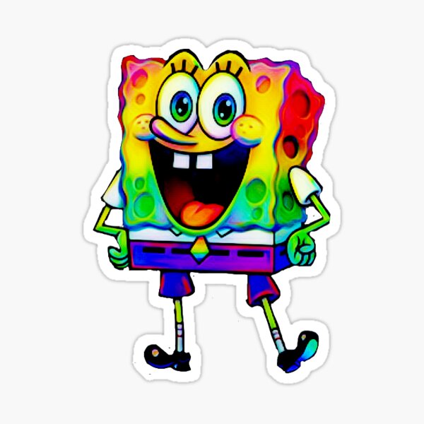 "LGBTQ+ Pride Spongebob" Sticker for Sale by Brooke-da | Redbubble