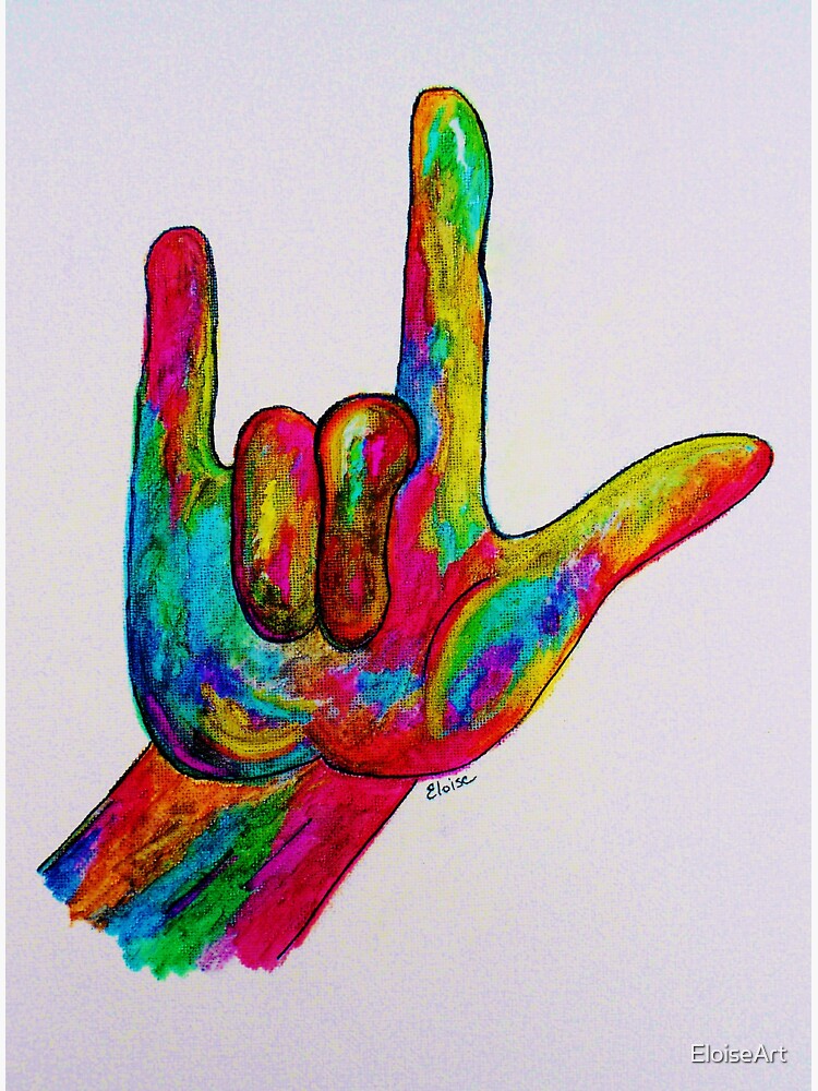 "I LOVE YOU - American Sign Language" Sticker for Sale by EloiseArt ...