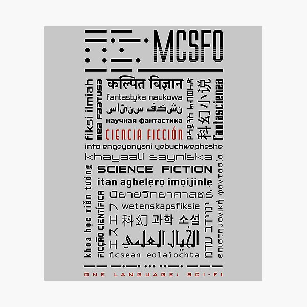 " Science Fiction in mehreren Sprachen. Tragen Sie diese Typografie der ...