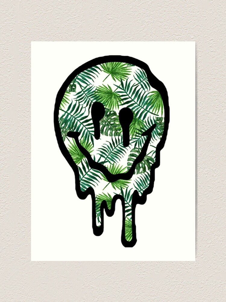 "Palm Tree Drippy Smiley Face" Art Print by lolsammy910 | Redbubble