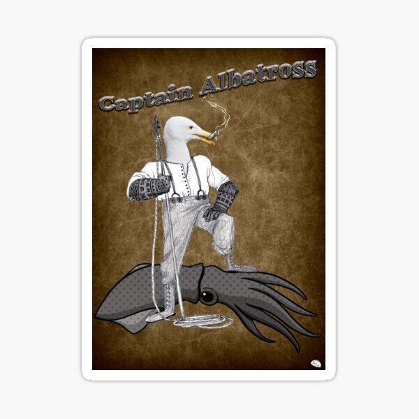 "Captain Albatross" Sticker for Sale by AllTheus AllTheus | Redbubble