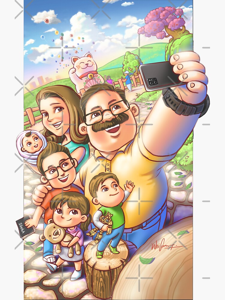 "Happy Family" Sticker by wc2306 | Redbubble