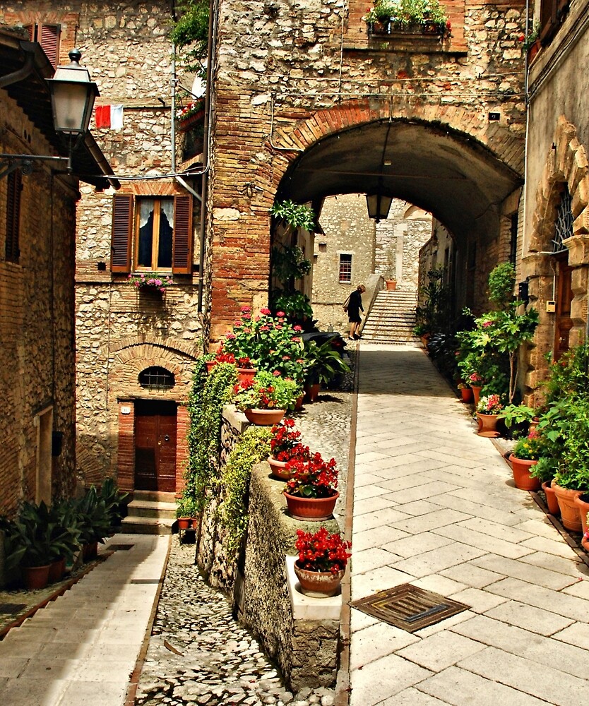 "Going Up-Cesi, Italy" by Deborah Downes | Redbubble