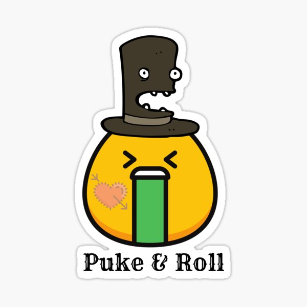 "Puke & Roll" Sticker for Sale by skuccino | Redbubble