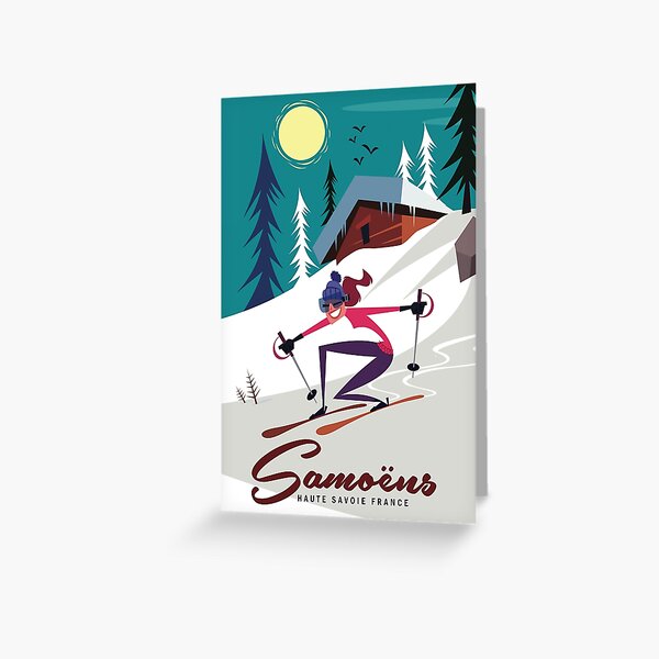 "Samoens poster" Greeting Card for Sale by GAGodel | Redbubble