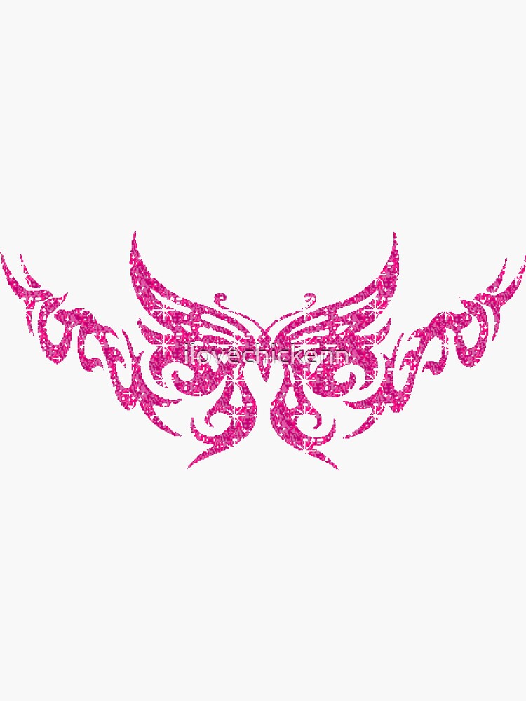 "tribal y2k butterfly" Sticker for Sale by ilovechickenn | Redbubble