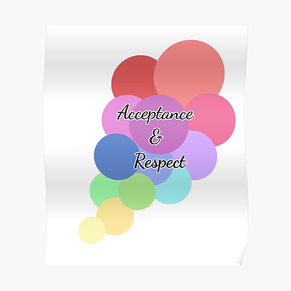 "Acceptance and Respect , LGBT Products, LGBT sign " Poster for Sale by ...