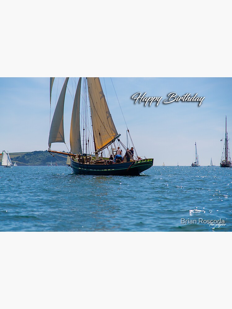 "The Agnes a pilot cutter sailing craft birthday card" Sticker by ...