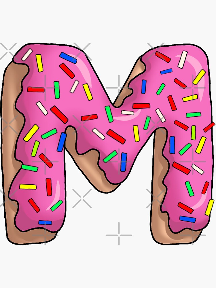 "Donut letter M" Sticker for Sale by azracaus | Redbubble