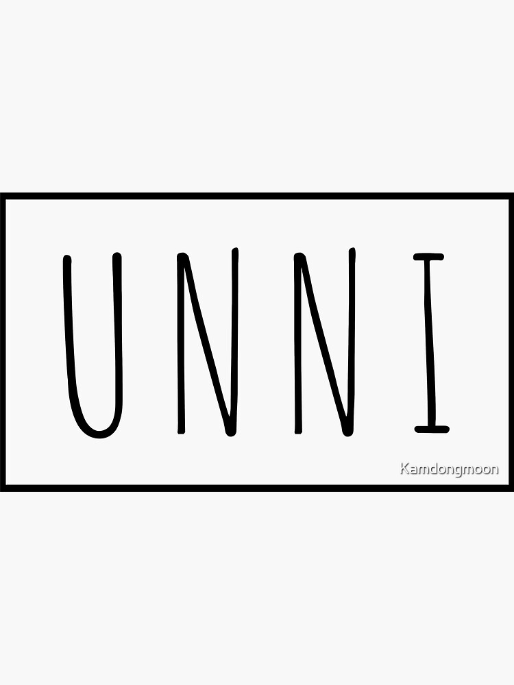 "Unni - Sister, Korean Word" Sticker for Sale by Kamdongmoon | Redbubble