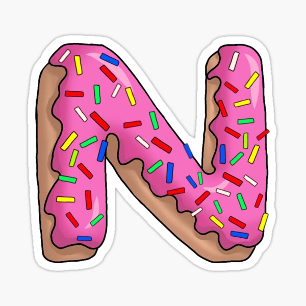 "Donut letter N" Sticker for Sale by azracaus | Redbubble