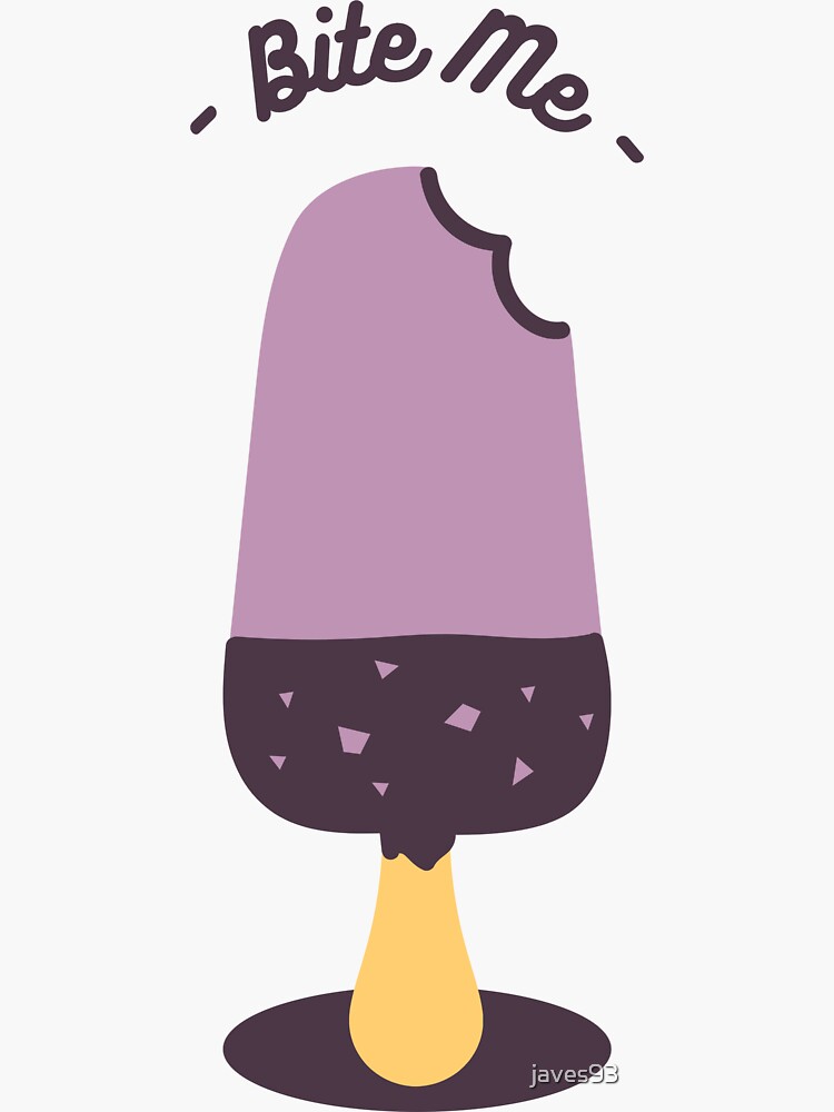 "bite me chocolate popsicle provocative funny pun ice cream" Sticker ...