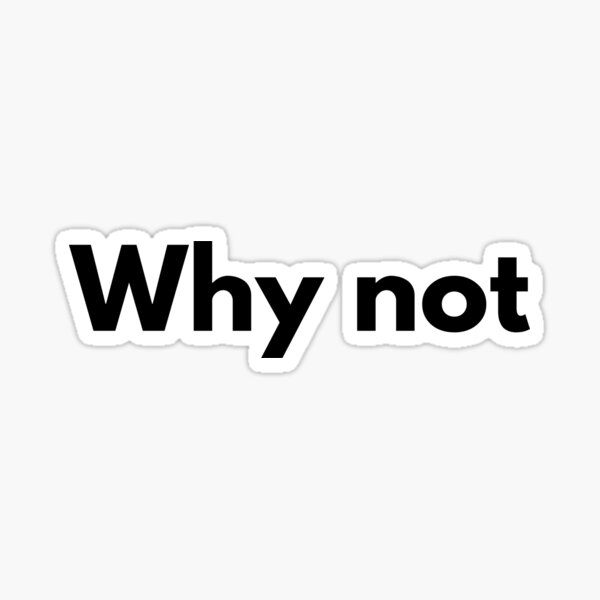 "why not" Sticker for Sale by Beyond Words | Redbubble