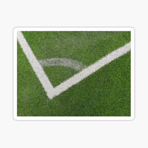 "A corner arc marking on green grass pitch" Sticker by PrettyTG | Redbubble