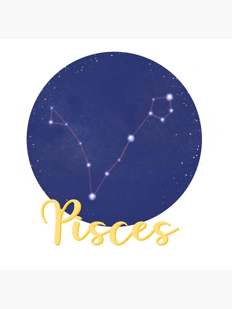 "pisces Star sign constellation design with pisces in yellow ...