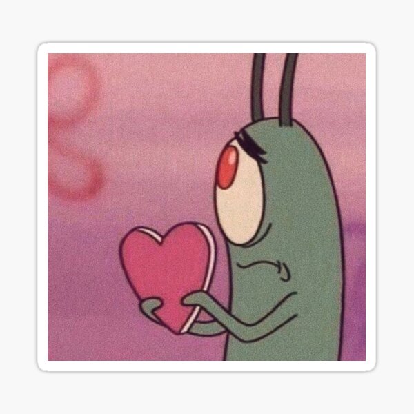 "Plankton w/ heart" Sticker for Sale by A44y1234 | Redbubble