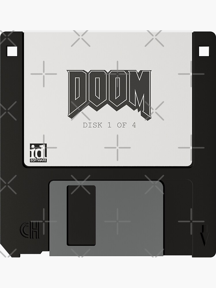 "We're DOOMED! - Classic Retro DOOM Floppy DIsk." Sticker for Sale by ...